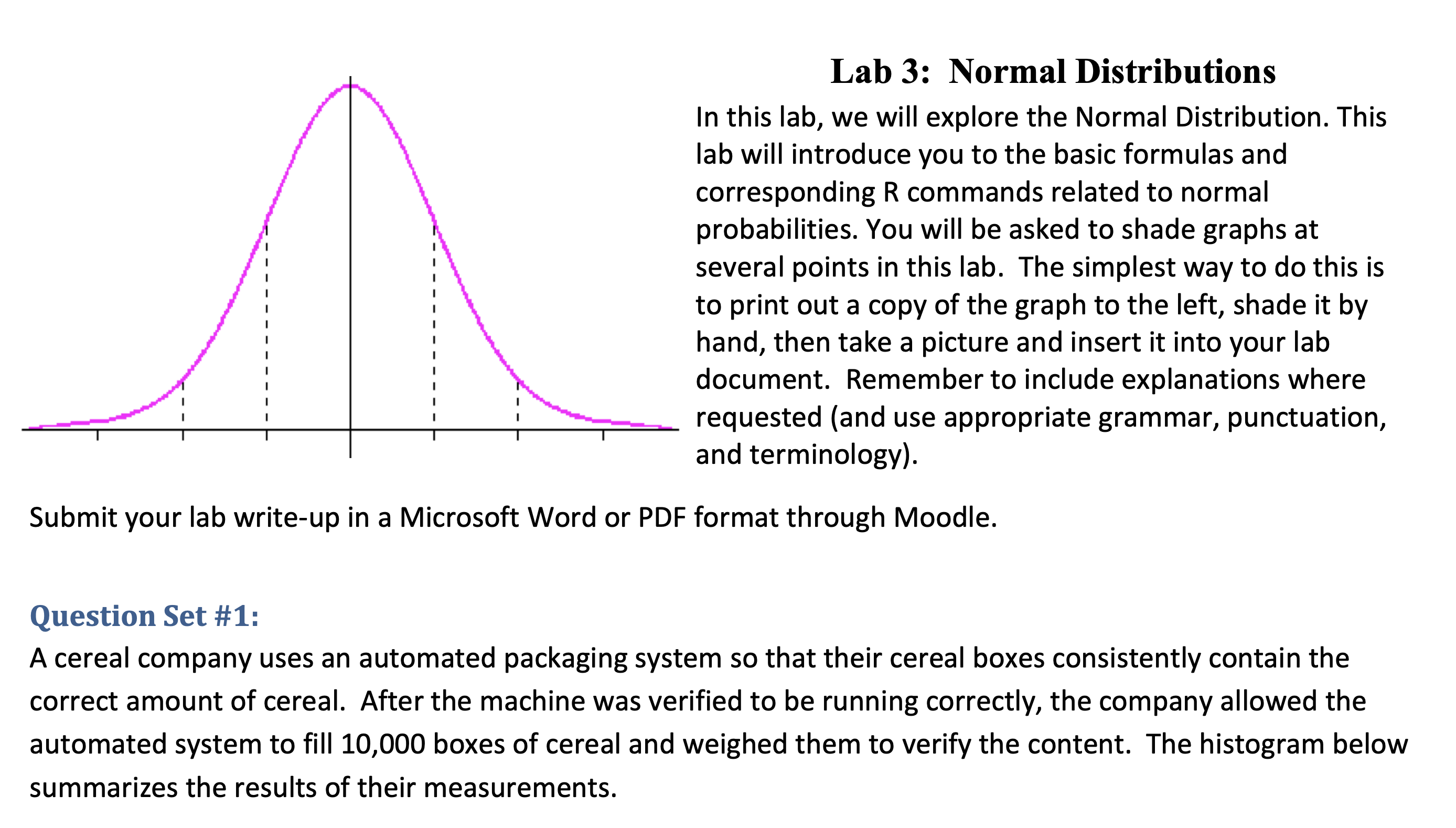 Lab 3: Normal Distributions In this lab, we will | Chegg.com