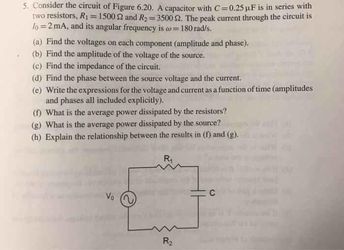 Solved 5. Consider the circuit of Figure 6.20. A capacitor | Chegg.com