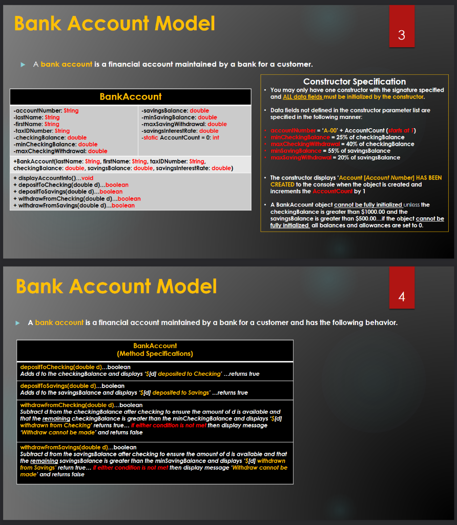 Bank Account Model 3 A bank account is a financial | Chegg.com