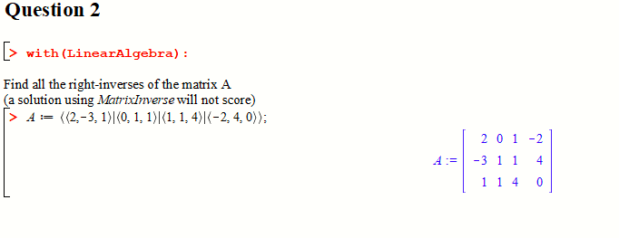 Solved Question 2 [> with (LinearAlgebra) : Find all the | Chegg.com