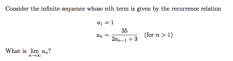Solved Find the limit of the infinite sequence whose nth | Chegg.com