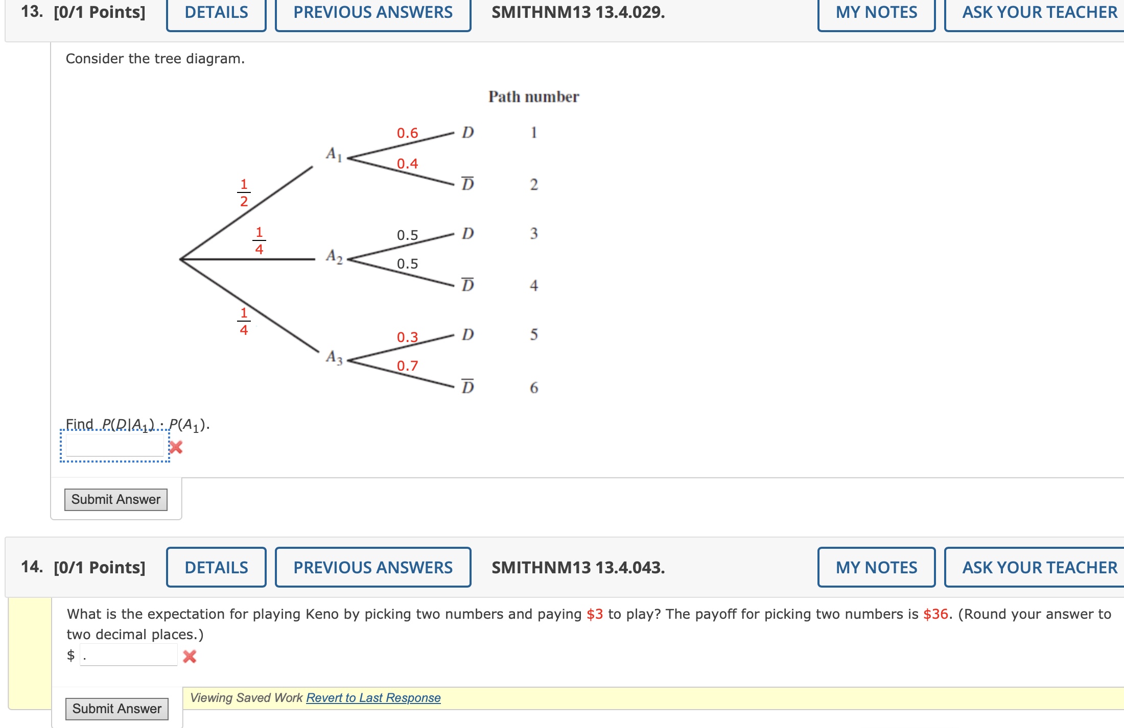 Solved Consider the tree diagram. Find. P(P∣A1).:P(A1). [0/1 | Chegg.com
