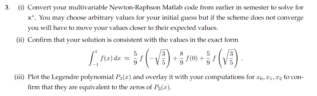 3. (i) Convert your multivariable Newton-Raphson | Chegg.com