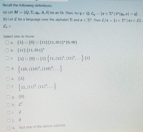 Solved The Myhill-Nerode Theorem Consider the FA 90 0 0,1 0 | Chegg.com