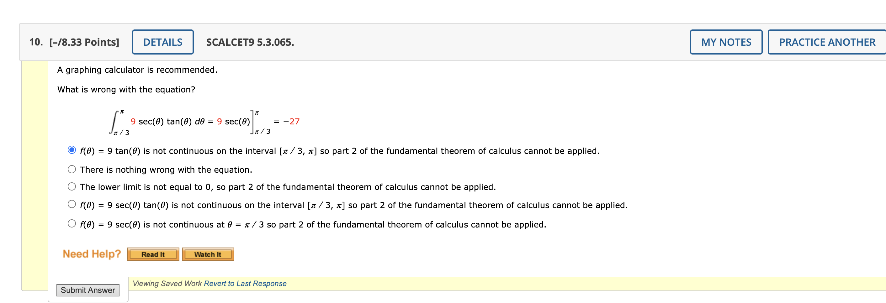 Solved A graphing calculator is recommended. What is wrong | Chegg.com