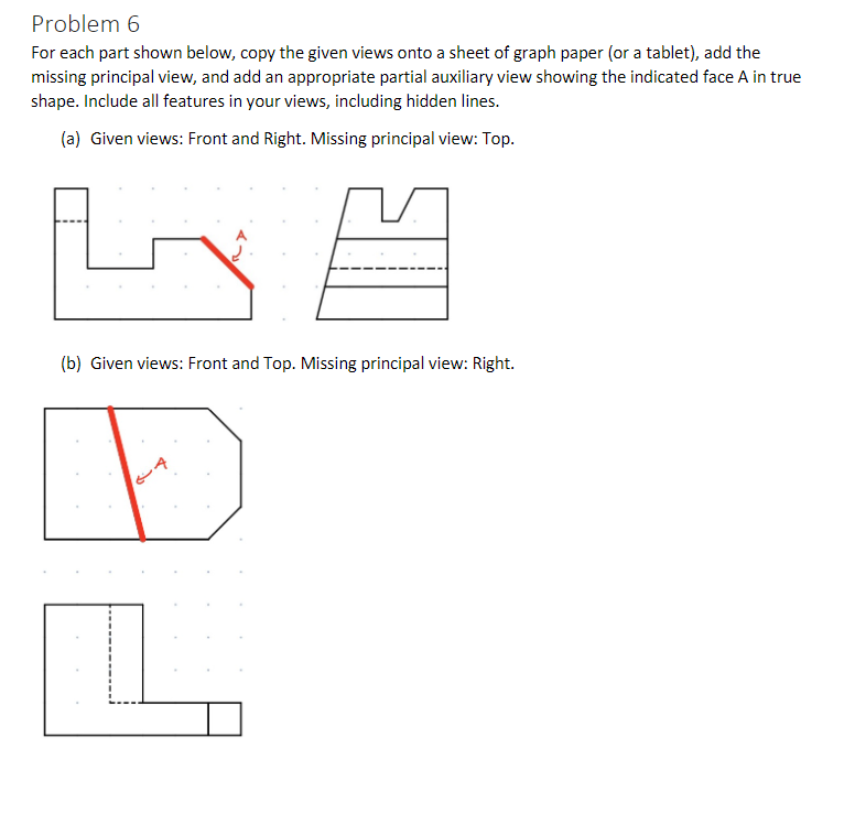 Solved Problem 6 For each part shown below, copy the given | Chegg.com