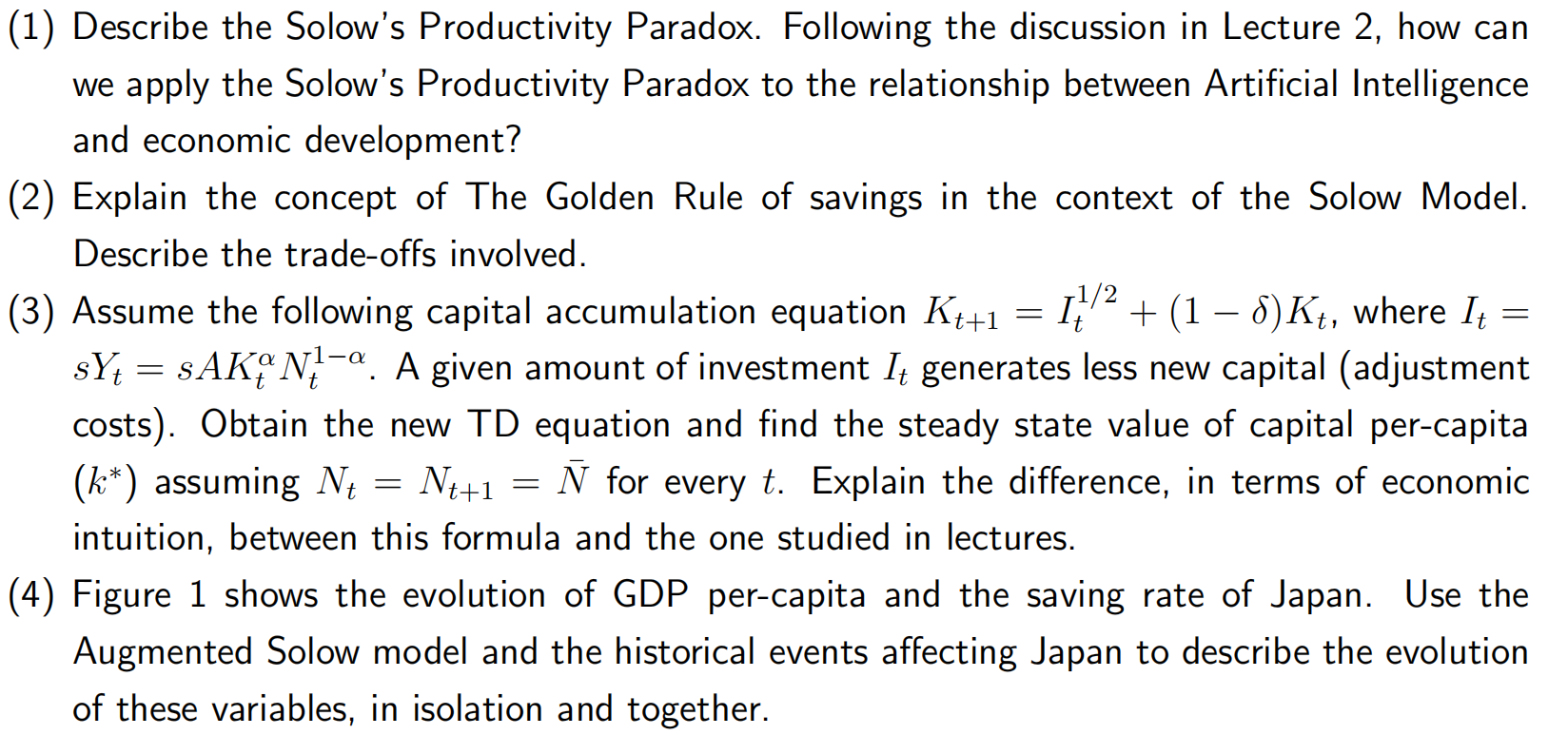 Solved (1) Describe the Solow's Productivity Paradox. | Chegg.com