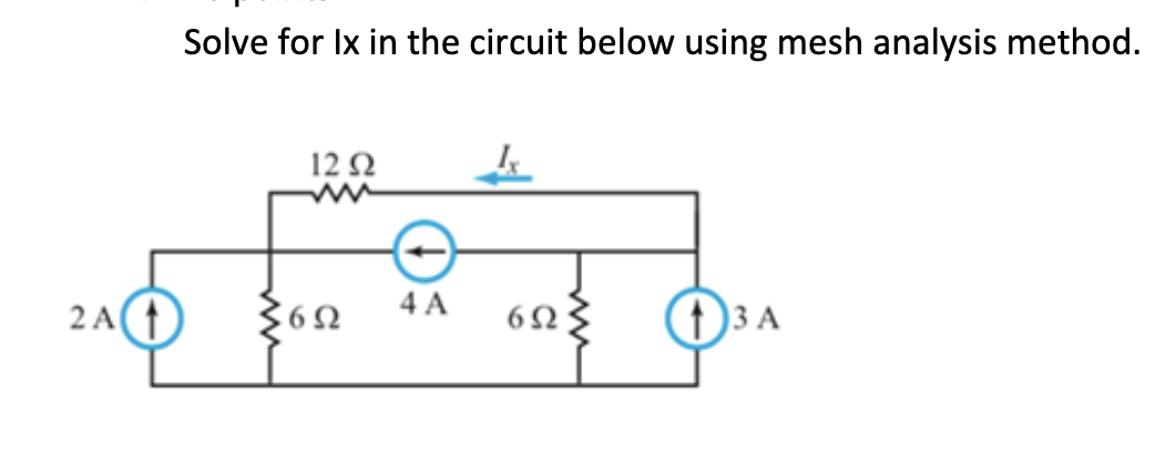 Solved Solve for Ix in the circuit below using mesh analysis | Chegg.com