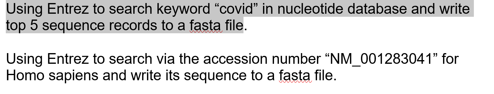 Solved Using Entrez to search keyword “covid” in nucleotide | Chegg.com
