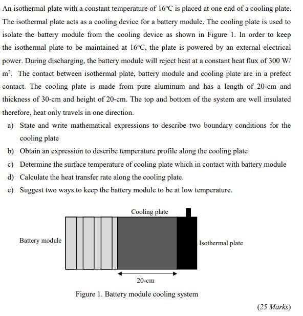 Solved An isothermal plate with a constant temperature of | Chegg.com