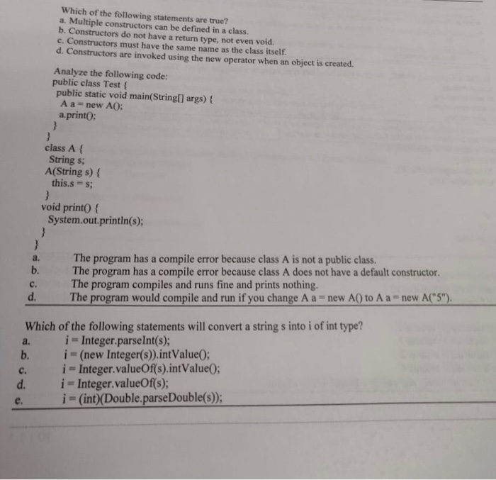 Solved Which of the following statements are true? a. | Chegg.com