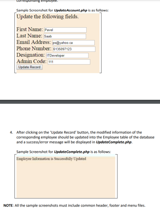 Solved Sample Screenshot for Admin.php is as follows: Admin | Chegg.com