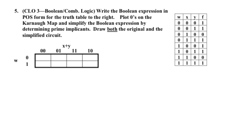 Solved 5. (CLO 3—Boolean/Comb. Logic) Write the Boolean | Chegg.com