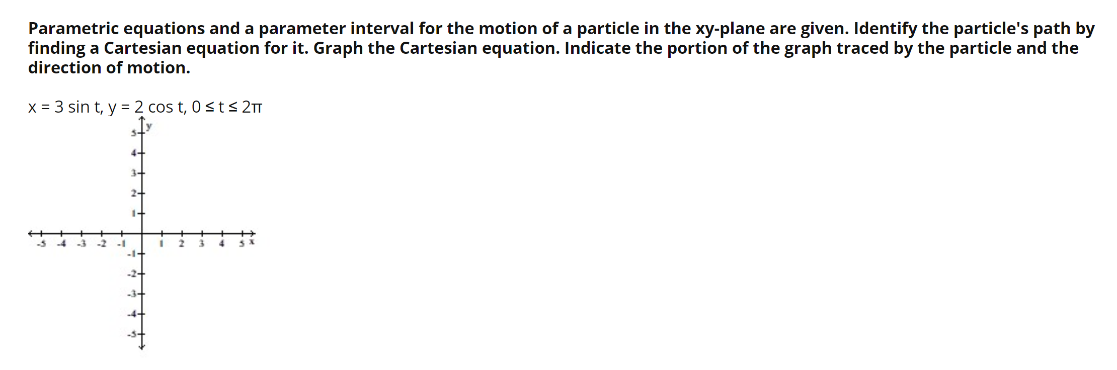 Solved Parametric equations and a parameter interval for the | Chegg.com