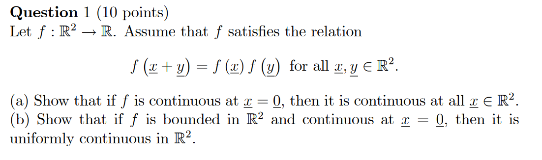 Solved Question 1 (10 points) Let f:R2→R. Assume that f | Chegg.com