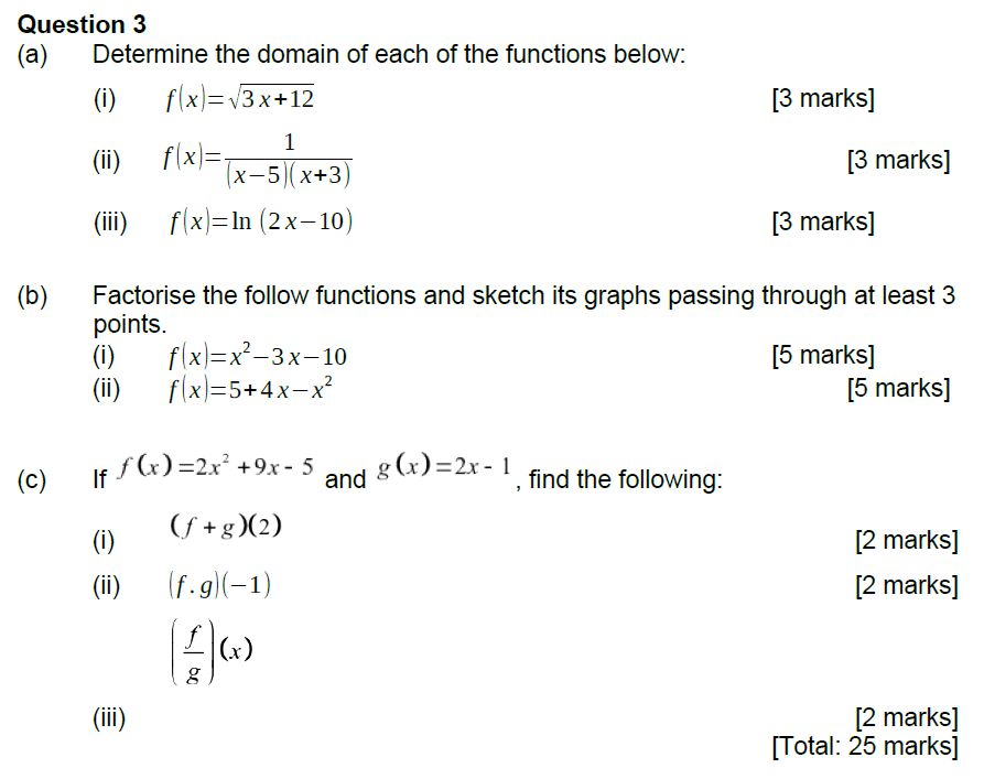 Solved Question 3 (a) Determine the domain of each of the | Chegg.com