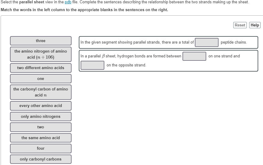 Solved Part E - Exploring parallel β sheet structure and | Chegg.com