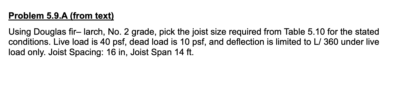 Solved Problem 5.9.A (from text)Using Douglas fir- ﻿larch, | Chegg.com
