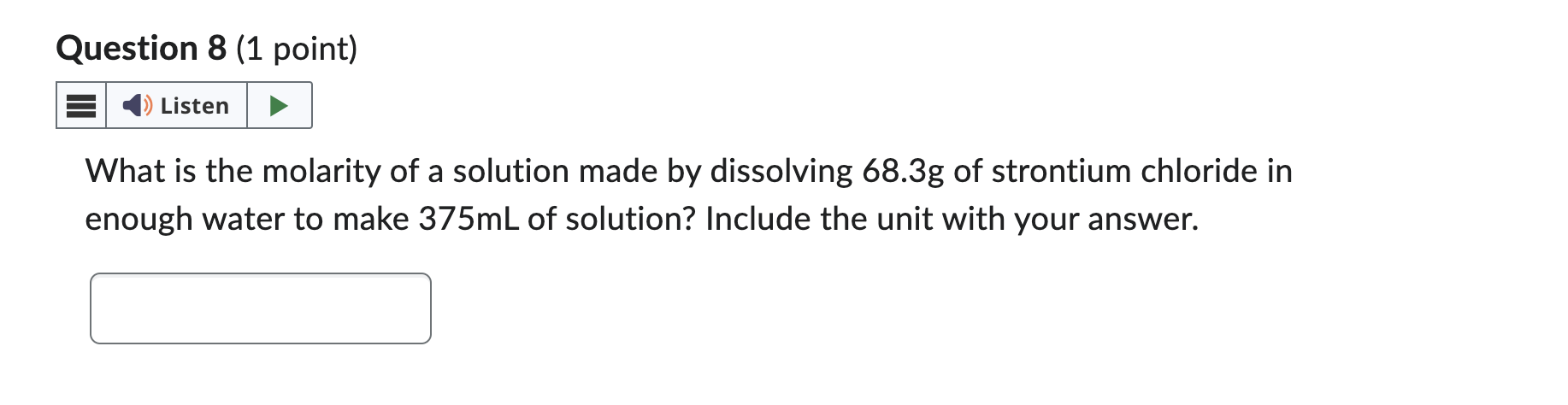 Solved What is the molarity of a solution made by dissolving | Chegg.com