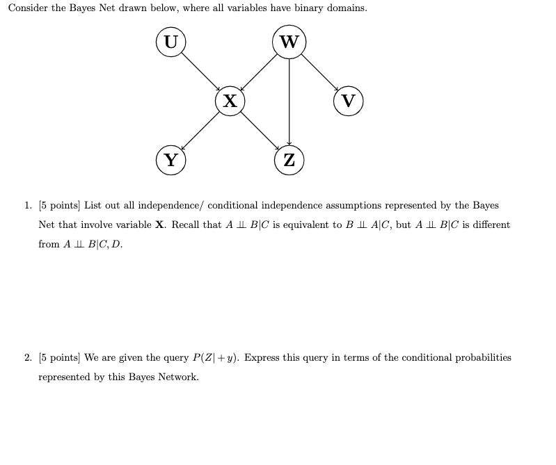 Consider the Bayes Net drawn below, where all | Chegg.com