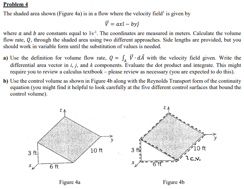 Problem 4 The shaded area shown (Figure 4a) is in a | Chegg.com