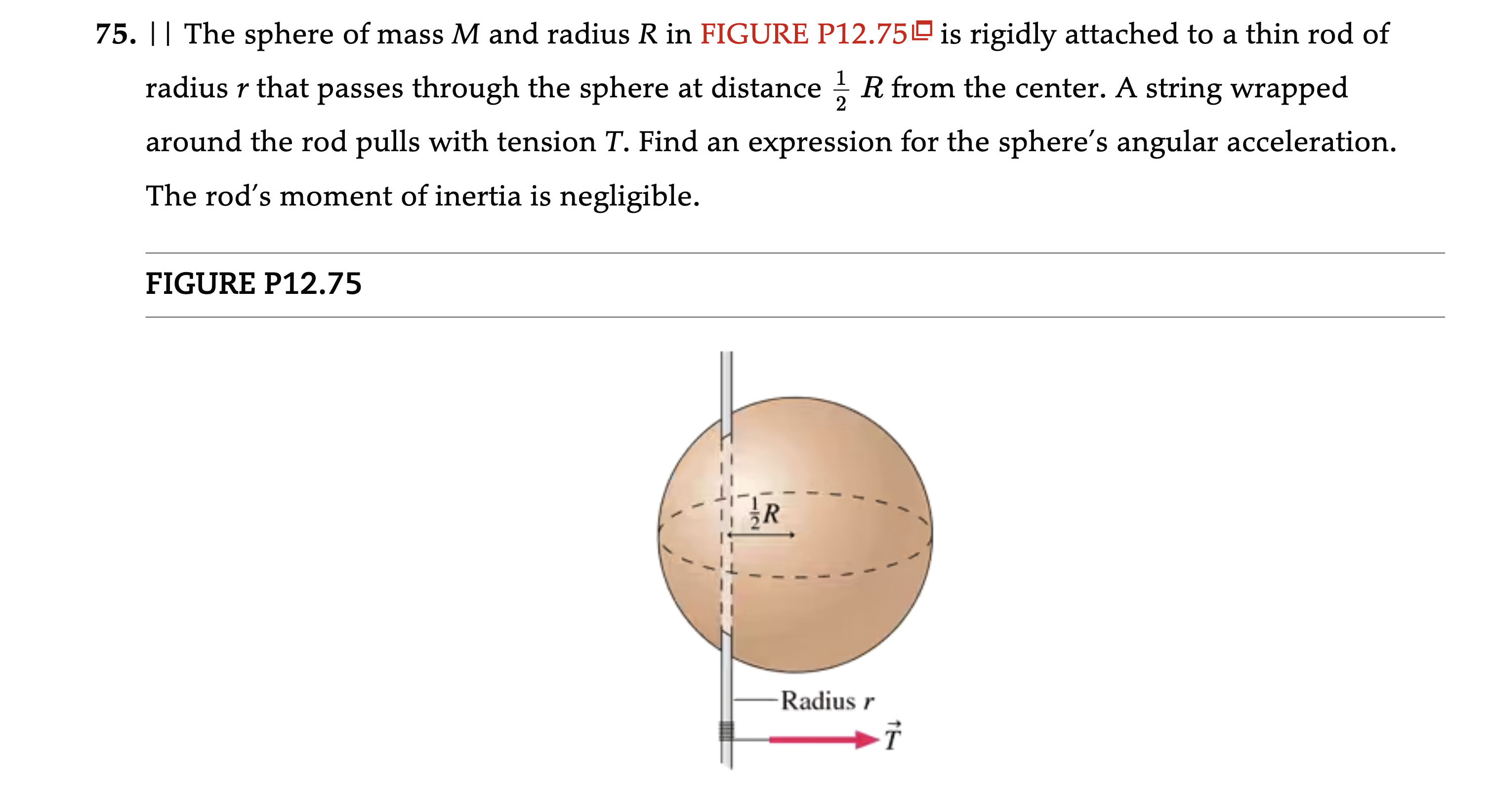 Solved 75. || ﻿The sphere of mass \( ﻿M \) ﻿and radius \( ﻿R | Chegg.com