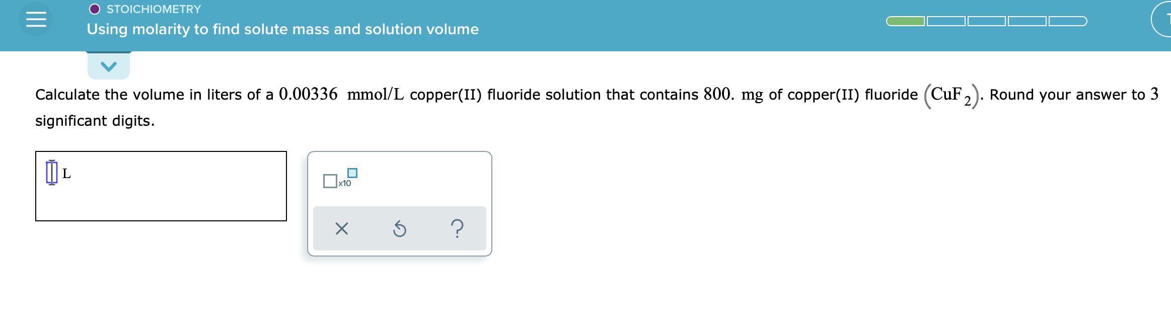 Solved STOICHIOMETRY Using molarity to find solute mass and | Chegg.com