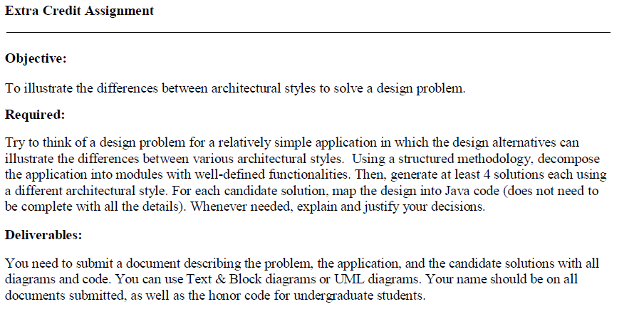 Solved Extra Credit Assignment Objective: To illustrate the | Chegg.com
