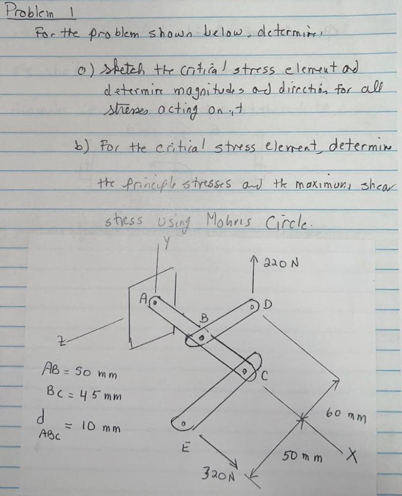 Solved a) sketch the critical stress element and determine | Chegg.com