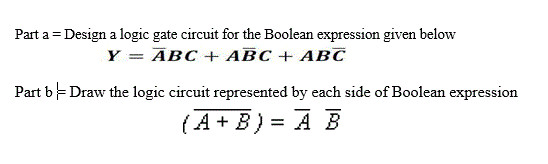 Solved Part a = Design a logic gate circuit for the Boolean | Chegg.com
