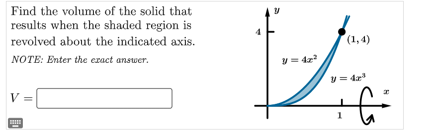 Solved Find the volume of the solid that results when the | Chegg.com