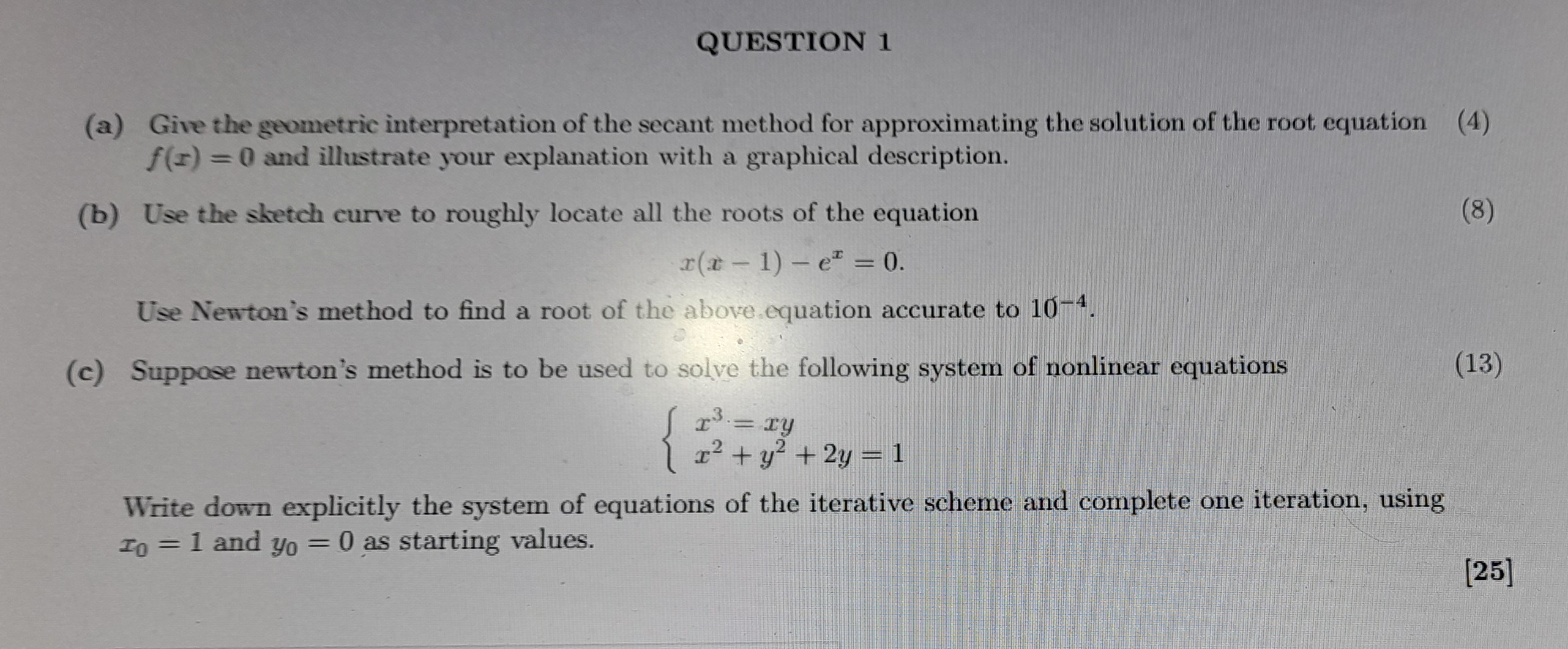 Solved (a) Give the geometric interpretation of the secant | Chegg.com
