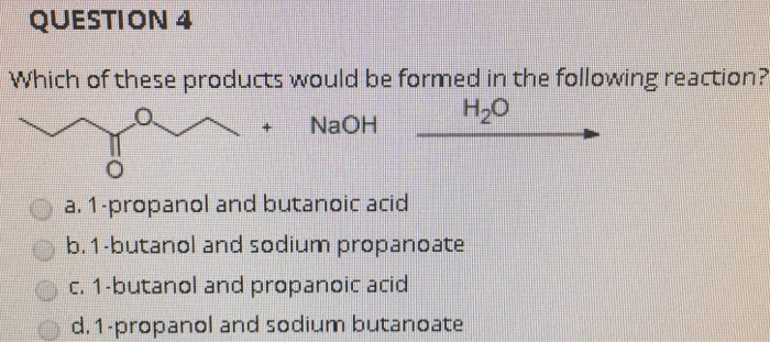 Solved QUESTION 4 Which of these products would be formed in | Chegg.com