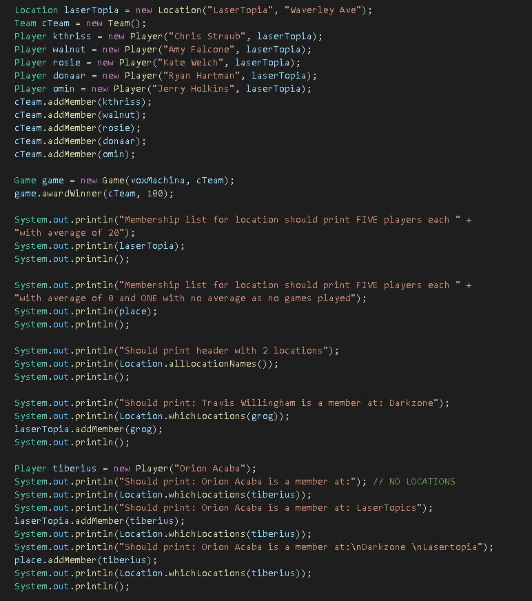 Solved Games happen at Laser Tag locations. Create a | Chegg.com