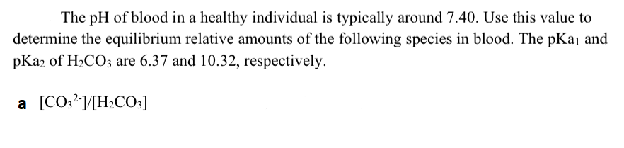 Solved The pH of blood in a healthy individual is typically | Chegg.com