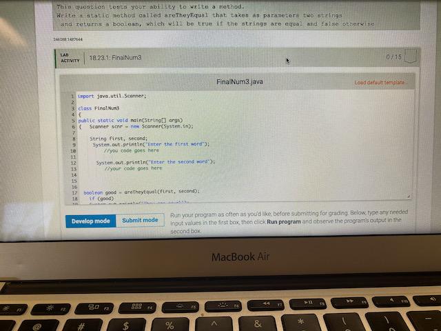 Solved This question costs your ability to write a method. | Chegg.com