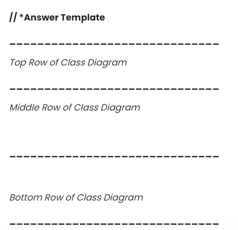 Solved Based on the code segment given below, draw a class | Chegg.com