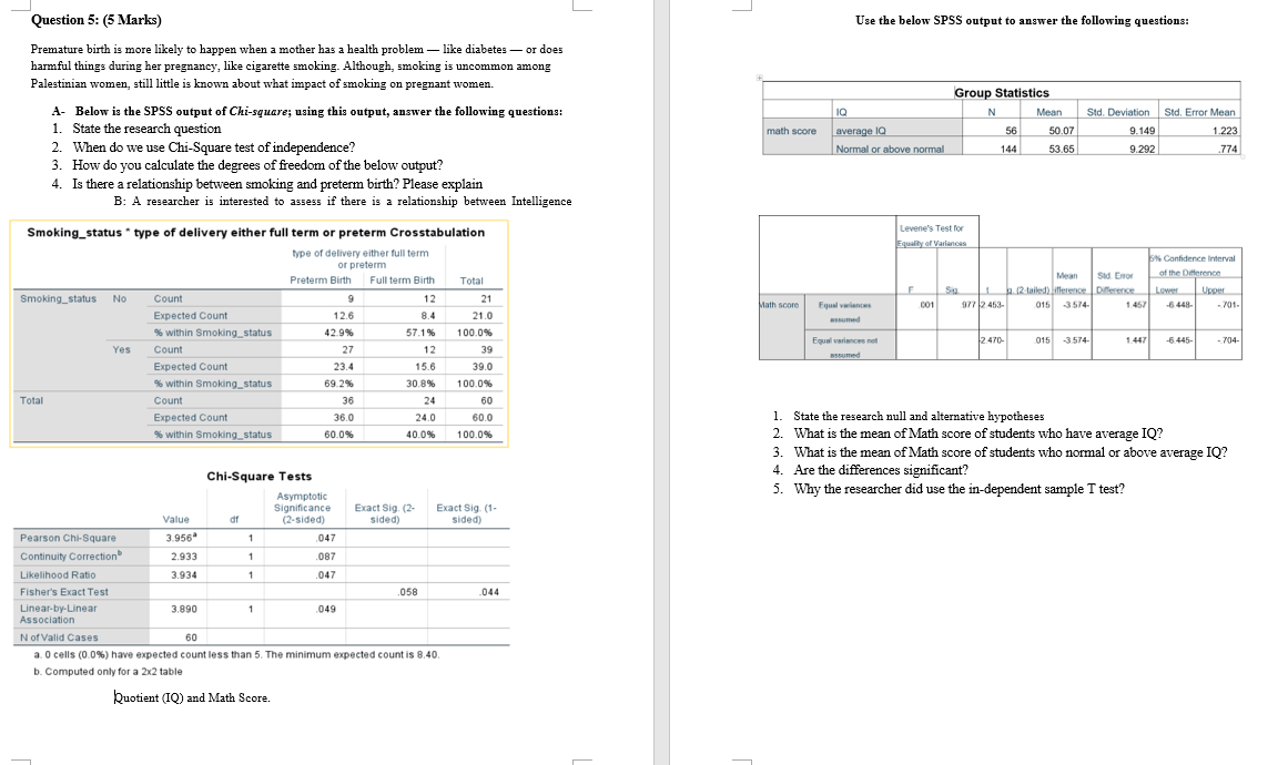 Solved Use the below SPSS output to answer the following | Chegg.com