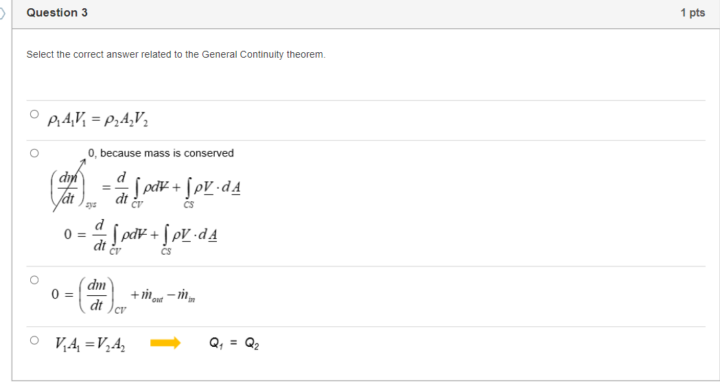 Solved > Question 3 1 pts Select the correct answer related | Chegg.com