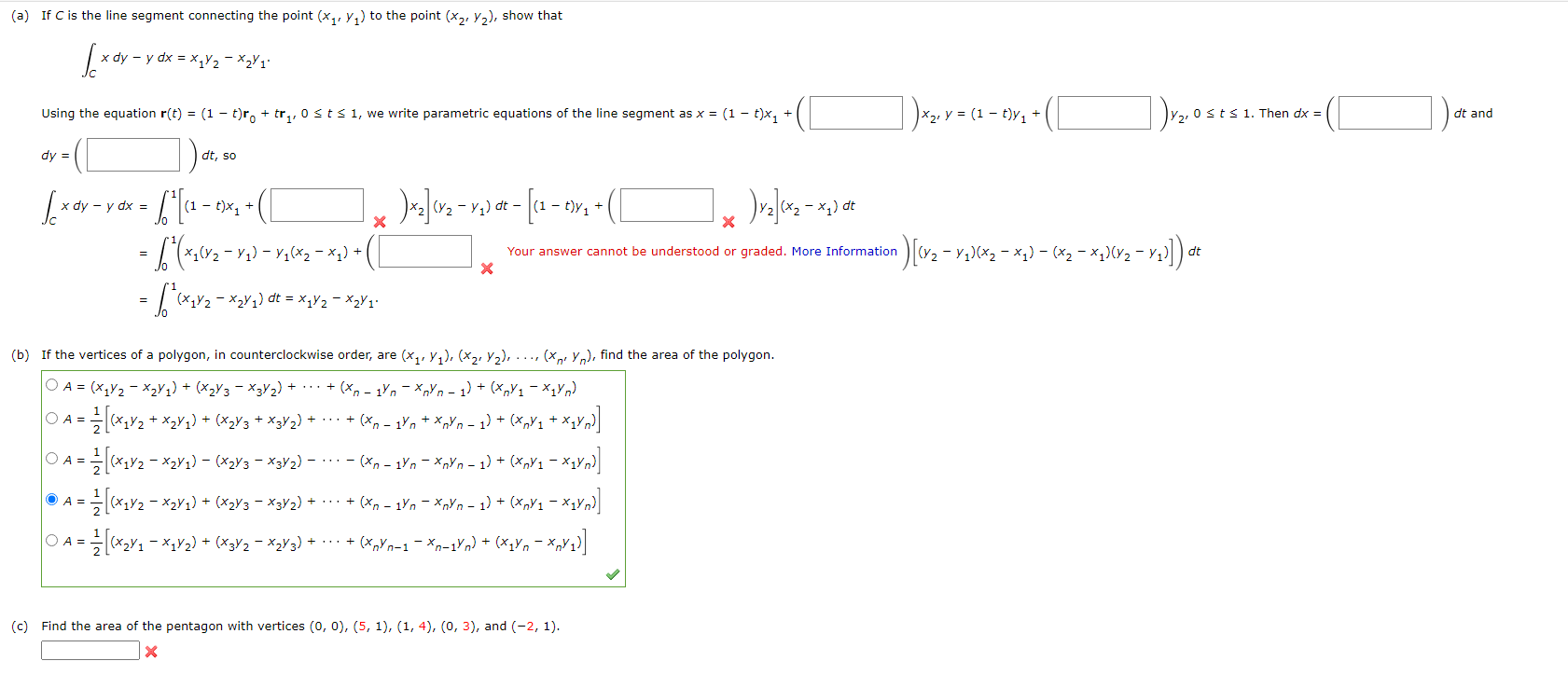 Solved (a) ﻿If C ﻿is the line segment connecting the point | Chegg.com