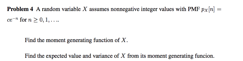 Solved Problem 4 A random variable X assumes nonnegative | Chegg.com