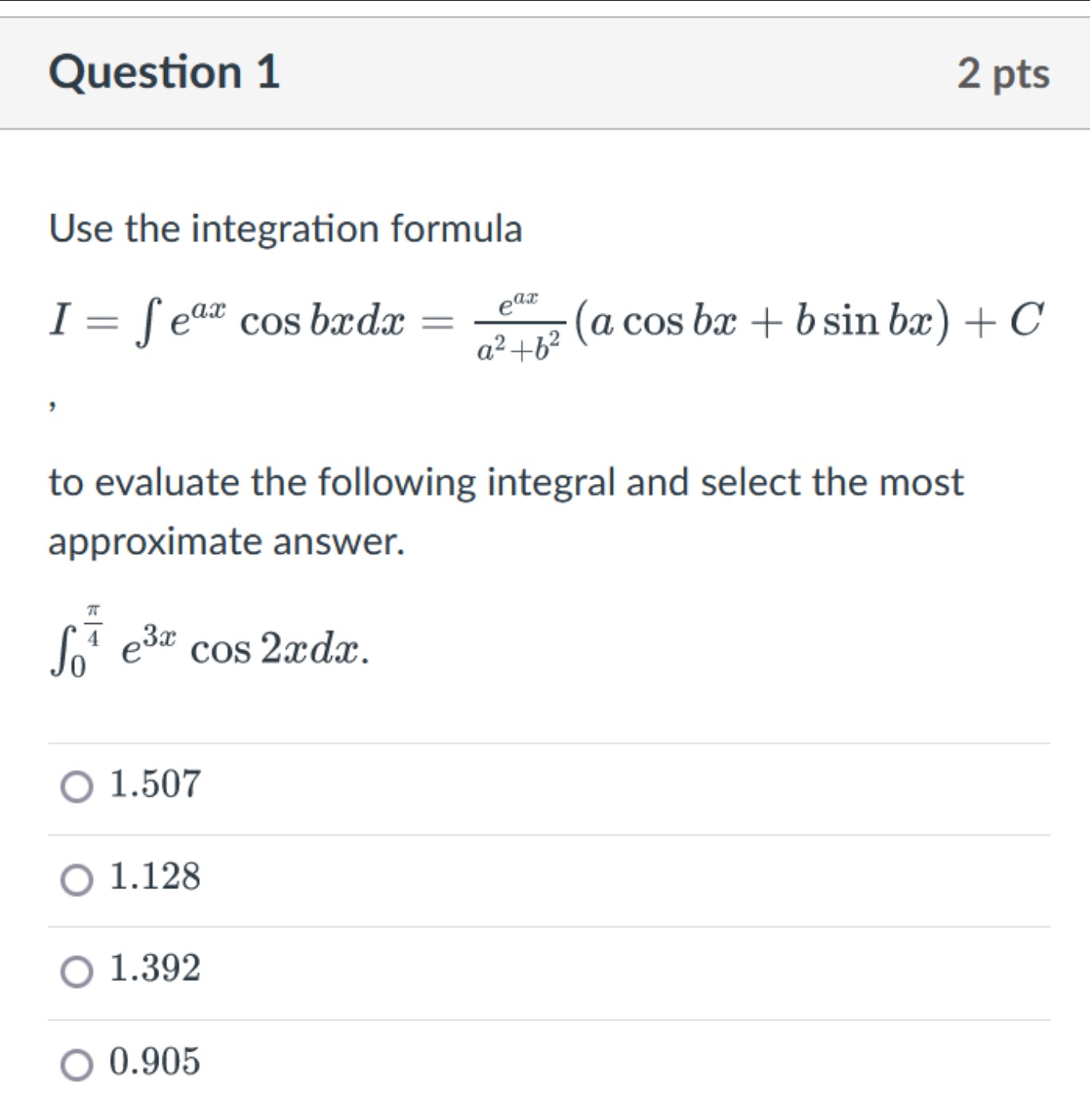 Solved Use the integration formula | Chegg.com