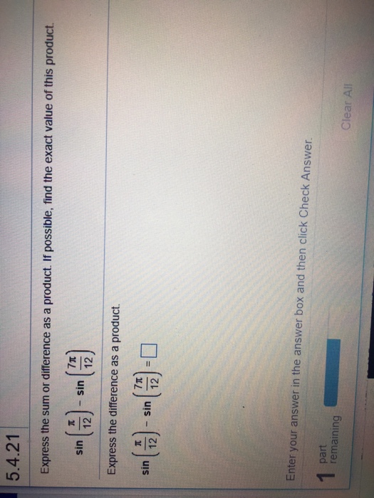 Solved 5.4.9 Express the given sum or difference as a | Chegg.com