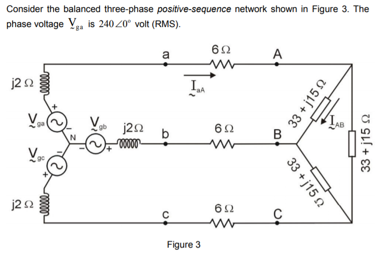 Solved Consider the balanced three-phase positive-sequence | Chegg.com