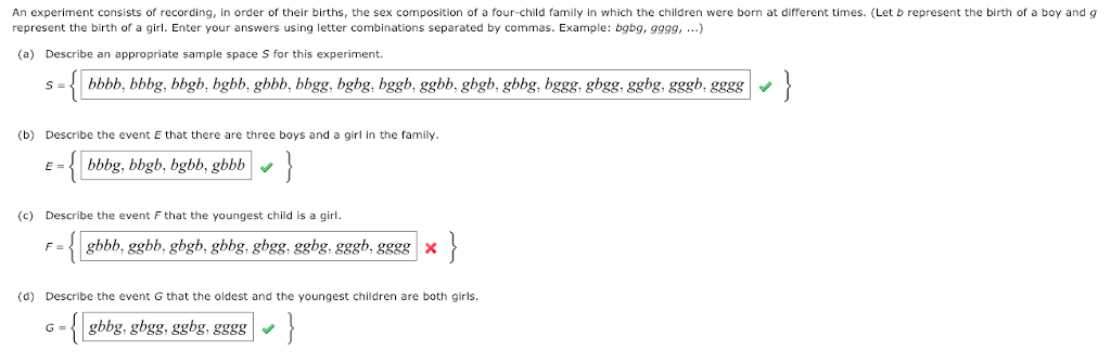 Solved An experiment consists of recording, in order of | Chegg.com
