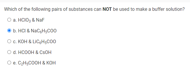 Solved Which of the following pairs of substances can NOT be | Chegg.com