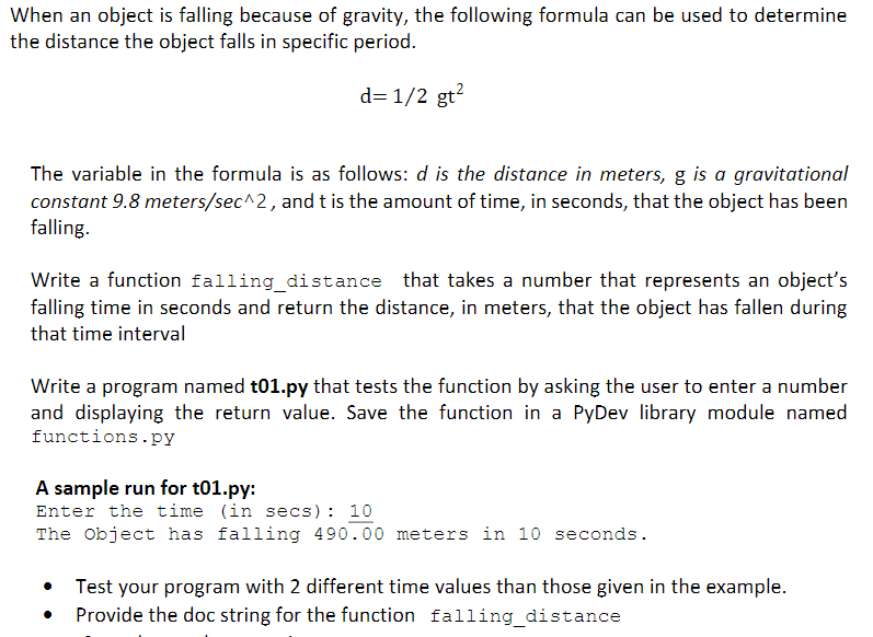 Solved When an object is falling because of gravity, the | Chegg.com
