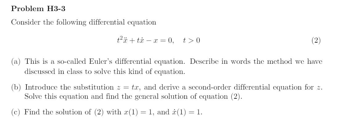 Solved Consider the following differential equation | Chegg.com