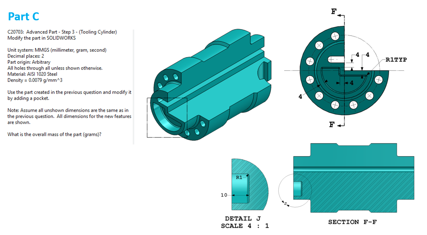 Solved F Part C C20703: Advanced Part - Step 3 - (Tooling | Chegg.com