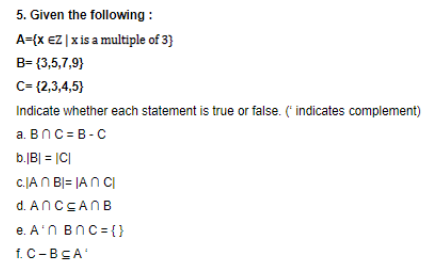 Solved Given the following :A={xinZ|x is ﻿a multiple | Chegg.com